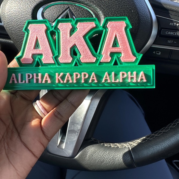 Alpha Kappa Alpha AKA Pink and Green Keychain Bag Tag - Etsy