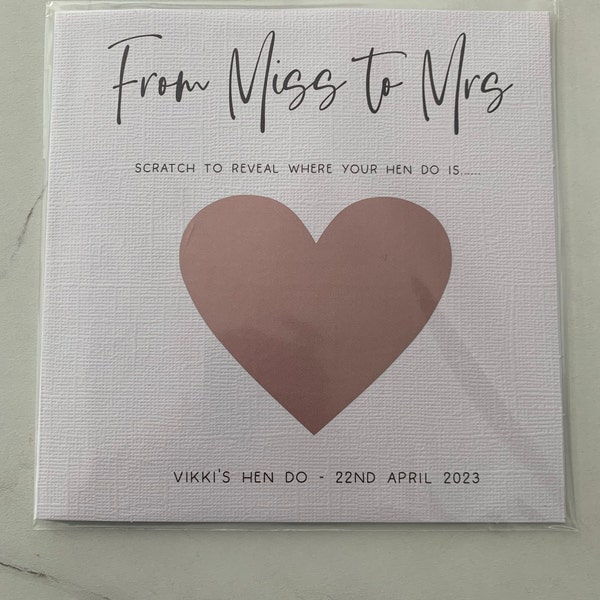 Hen Party Reveal Card, Scratch Surprise Card, Hen Party Card, Hen Do ...