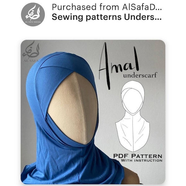 Sewing Patterns Underscarf “amal“ Hijab - Etsy