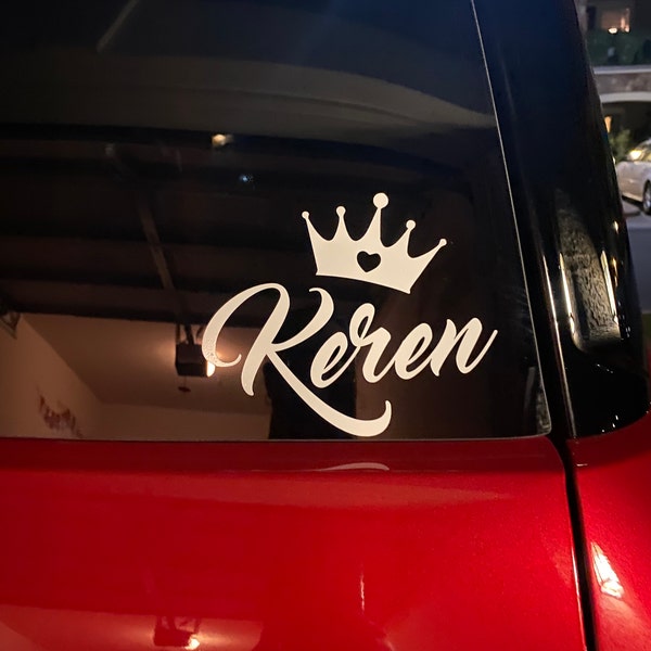 Queen Crown - Custom Name Decal - Di Cut Decal - Home/laptop/computer ...