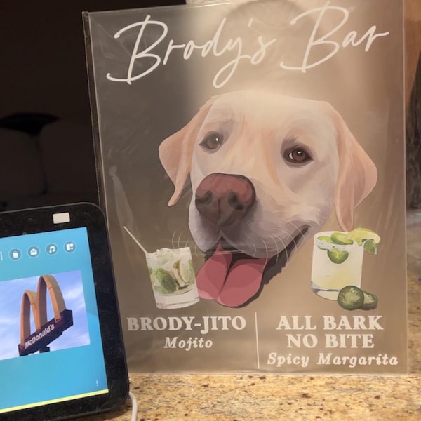 Dog Signature Drink Sign, Dog Bar Acrylic Sign, Open Bar Wedding Sign ...