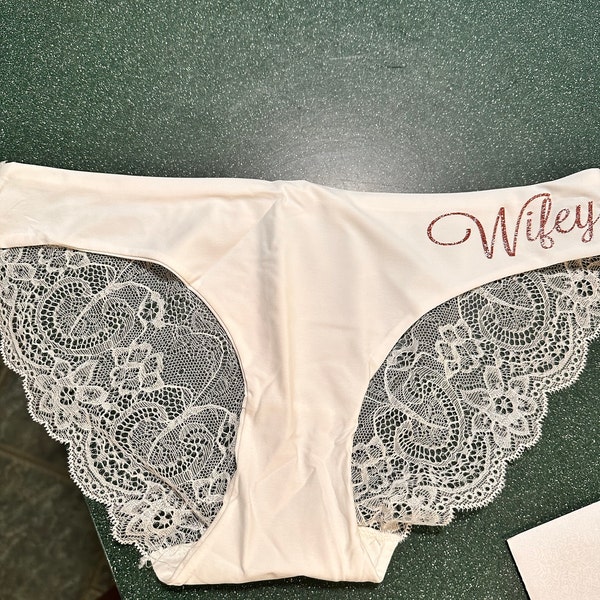 Personalized Gift for Her Bride Panties Lace Wedding Underwear Bridal ...