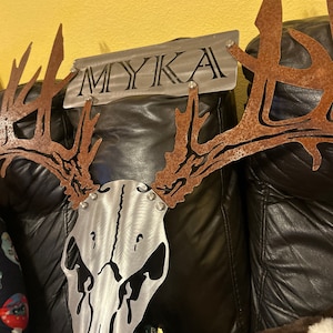 Deer Skull Rifle or Shotgun Rack, Custom Name or Logo Integration ...