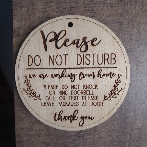 Working From Home Sign, Please Do Not Disturb, No Soliciting Sign, Door ...