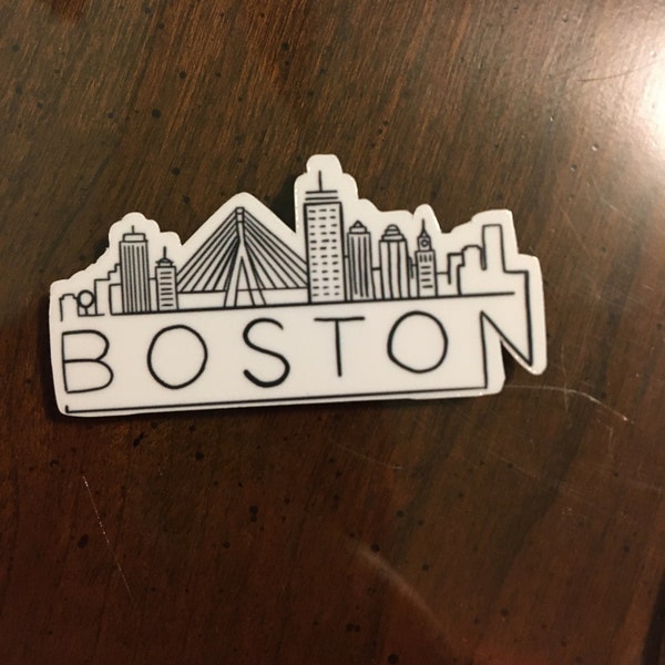 Boston Skyline Vinyl Sticker, Massachusetts, Best F'riend Gift ...
