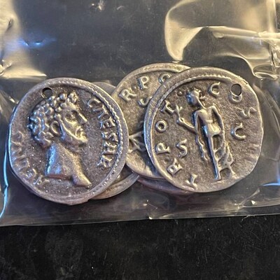 Roman Empire Emperor Ceasar Replica Coin, Matt Silver Coins, 27 Mm ...