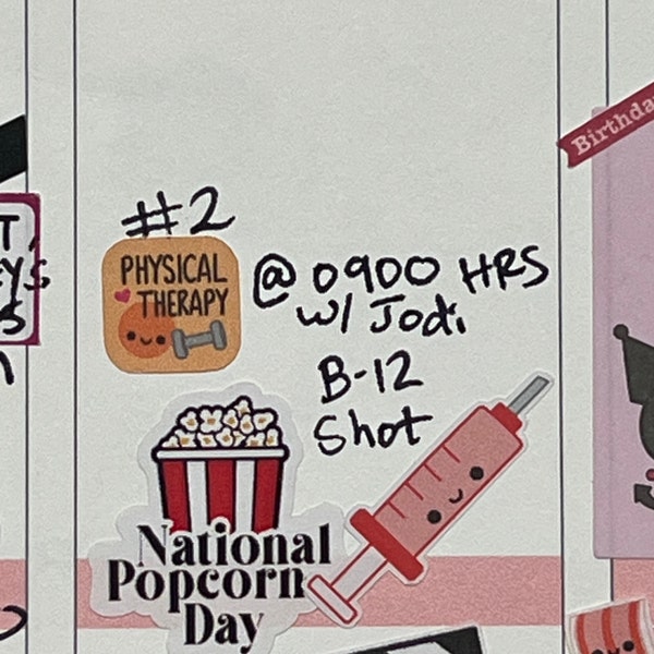 Happy Syringe Shot Reminder Cute Kawaii Personal Planner Stickers Erin ...