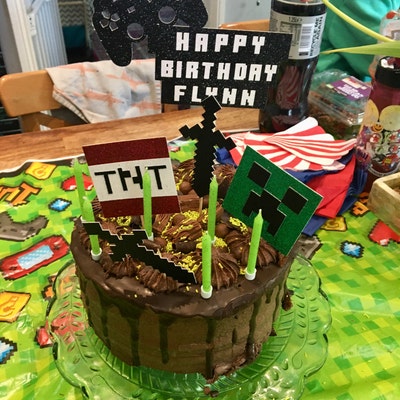Minecraft Cake Topper Bundle Personalise NAME - Etsy UK