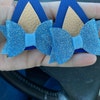 Blue Ear Hair Clips Hair Clip Ears Blue Dog Ears Chunky Glitter Bow ...
