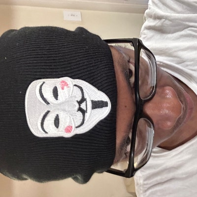 Skeleton Hand Horns up Black & White Beanie Knit Cap Hat Punk - Etsy