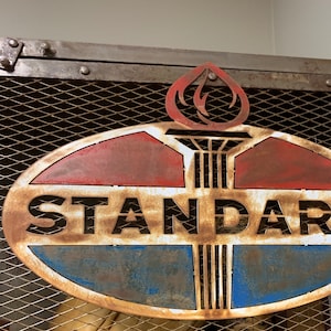 Rusty Patina Shell Gas Station Garage Sign Large Wall Petroleum Art ...