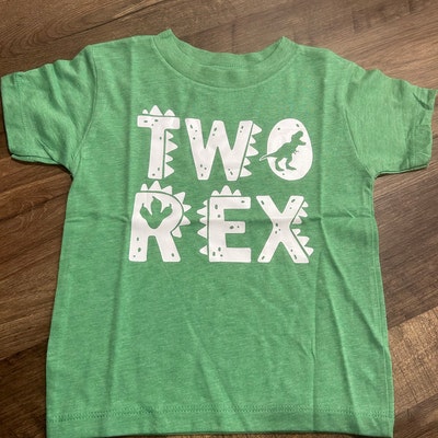 Two REX 2nd Birthday Shirt T-rex Theme Party Tee Dinosaur Second Bday T ...