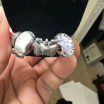 In Gift Box, Pandora Cat Bowl Clear With Cz Fishbone Charm for Bracelet ...