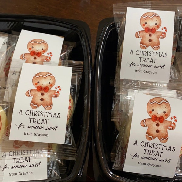 Gingerbread Man Christmas Gift Tag Template, Printable Cute Holiday ...