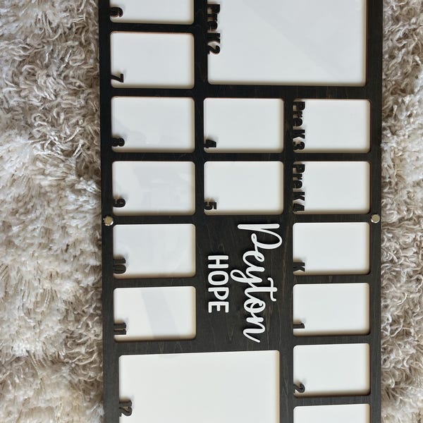 Custom School Years Picture Frame Birth Through Graduation, Pre K to ...