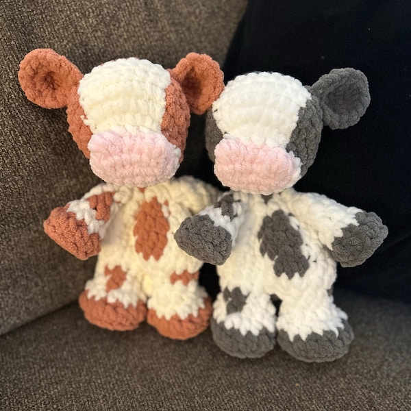 Charlie the Calf Crochet Pattern No Sew Low Sew Crochet Amigurumi ...