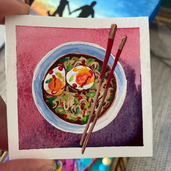 Original Mini Gouache & Watercolor Food Paintings - Etsy