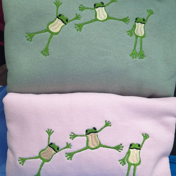 Frog Lover's Embroidered Sweatshirt - Etsy