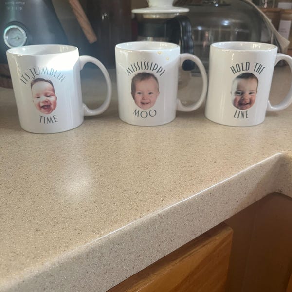 Personalized Calendar Mug, Custom Message, Photo and Date Mug, Double ...