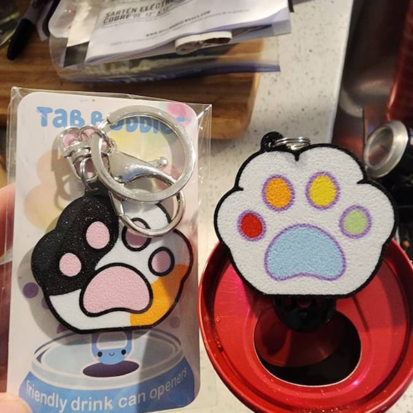 Tab Buddies Kitty Paw – Cute Soda Can Tab Opener Help for Kids, Long ...