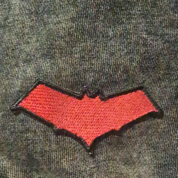 Red Bat Symbol Embroidered Patch - Etsy