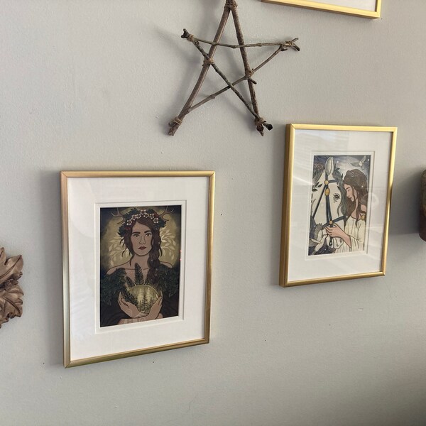 NEMETONA A5 Art Print Goddess Pagan Art Celtic Horned Mythology Forest ...