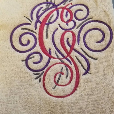 Adorn Embroidery Monogram Set 7 8 A-Z Swirly Machine Embroidery ...