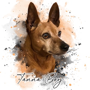 Custom Dog Portrait, Digital Portrait Dog Personalised Dog Portrait ...