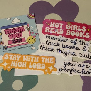 Hot Girls Read Books Sticker Holographic Waterproof Kindle Laptop Funny ...