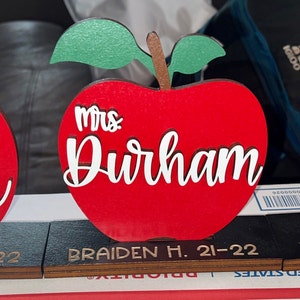 Personalized Apple Name Plate Teacher Name Plate Back to - Etsy