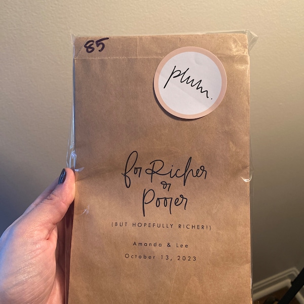 For Richer or Poorer Favor Bags || Wedding Scratchers Favor, Wedding ...