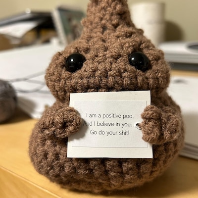 Poop Emoji Crochet Keychain Pattern, Amigurumi Positive Poop Crochet ...
