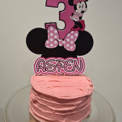 Printable. Editable Minnie Mouse Cake Topper, Minnie Cake Topper ...