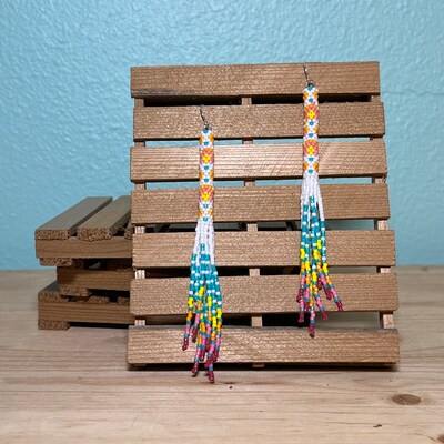 CHARMING Beaded Fringe Hoop Earring Kit Seed Bead Earring Kit - Etsy