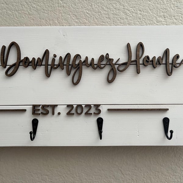 Personalized Last Name Key Holder, Wedding Gift, Housewarming Gift, Key ...