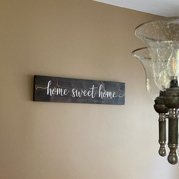 Horizontal Rustic Home Sweet Home Sign, Gallery Wall Art, Modern ...