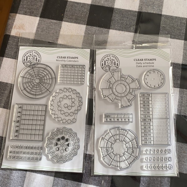 Monthly Calendar Clear Stamp Set, 4x6in Journal Photopolymer Planner ...