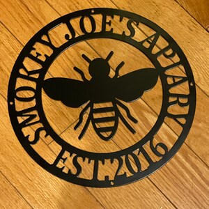 Honey Bee Family Name Established Sign Custom Metal Sign - Etsy
