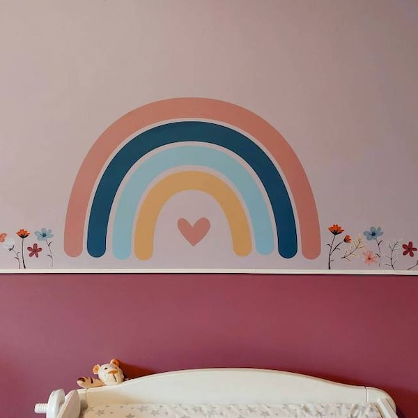 Blue Heart Wall Sticker Blue Wall Sticker Blue Nursery Wall Decal ...