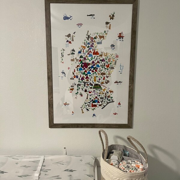 Scotland Animal Map for Children and Kids, Scotland Map, Art Print ...