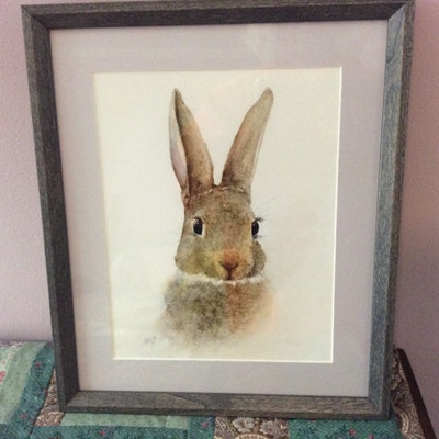 Rabbit Art Print, Bunny Watercolor, Farmhouse Wall Decor, Farm Animal ...