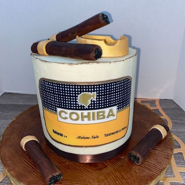 Fondant Cigar Cake Topper - Fondant Humidor - Cigar Cake Decoration ...