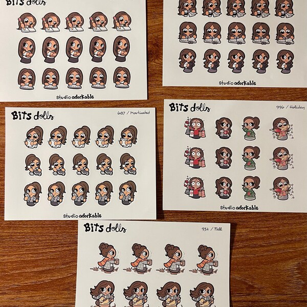 D063 / Soft Stickers Digital and Printable Stickers, Silhouette Cut ...