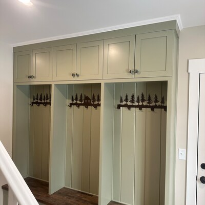 Pine Tree Robe Hook. Rustic Lodge Decor. Metal Wall Mounted Hooks ...