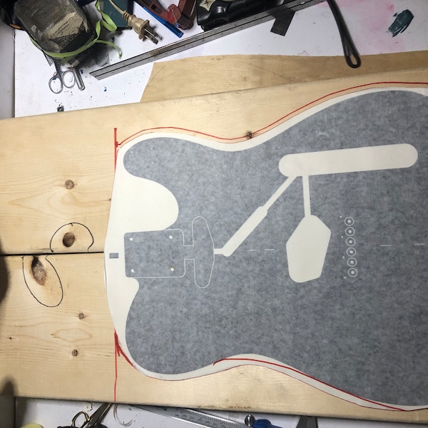 Telecaster Routing Template for Guitar Making. 1952 Telecaster Body ...