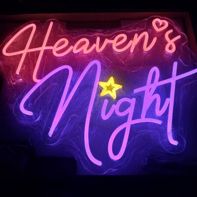Heaven's Night Neon Sign Custom Neon Lights Sign Wedding Neon Sign LED ...