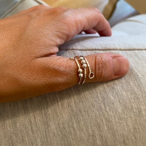Fidget Thumb Ring 925 Sterling Silver Wire & Balls Hand - Etsy UK