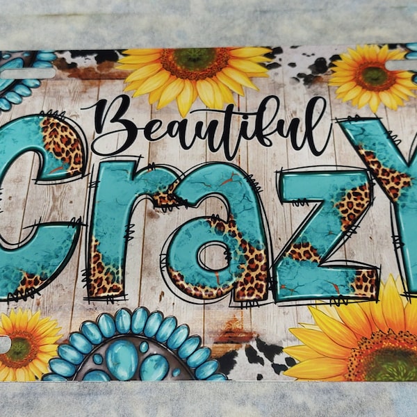 Cowhide Beautiful Crazy License Plate Png, Beautiful Crazy Png, License ...