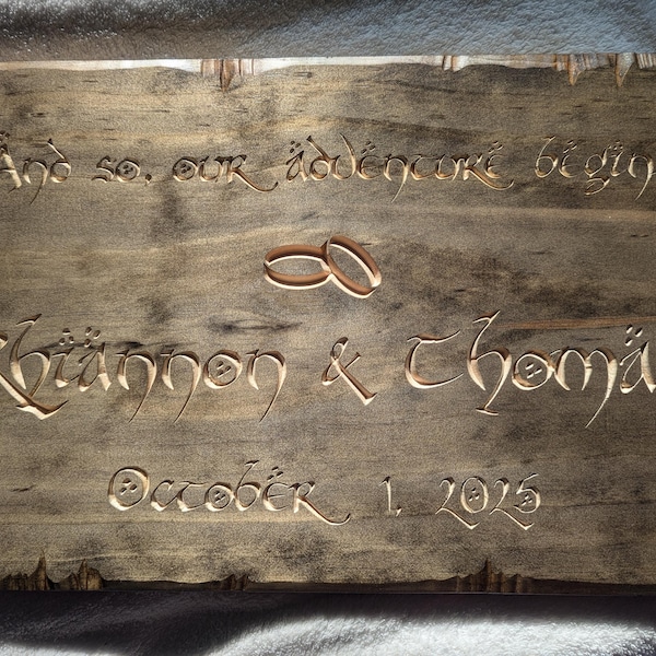 Two Rings to Bind Them Sign Engraved Rustic Wood Wedding Sign With ...