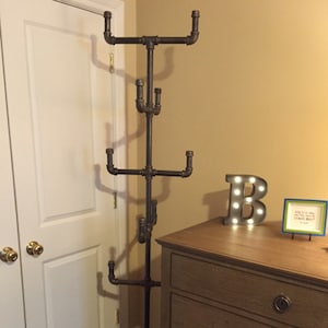 Heavy Duty Pipe Hat Rack Hat Stand Industrial Style Hat Rack Black ...